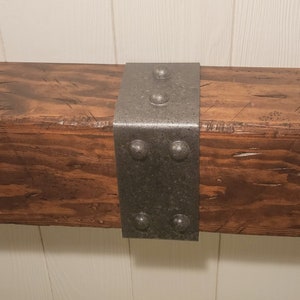 4 In. Faux TEXTURED CAST IRON Ceiling Beam Bracket With Artificial ...