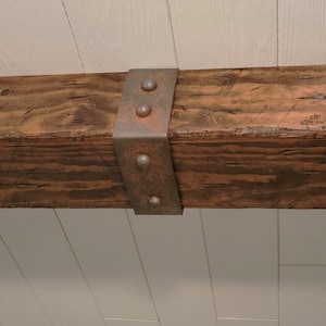3 in Faux TEXTURED RUSTED STEEL Ceiling Beam Brackets With Artificial ...