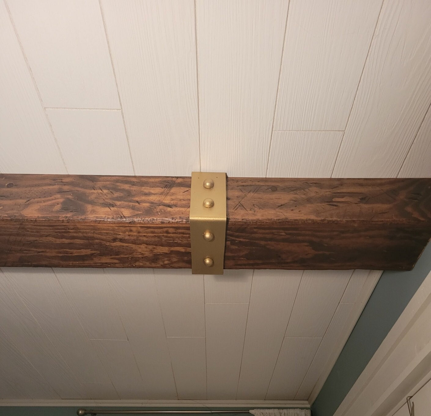 3 In. Faux TEXTURED GOLD LEAF Ceiling Beam Bracket With Artificial ...