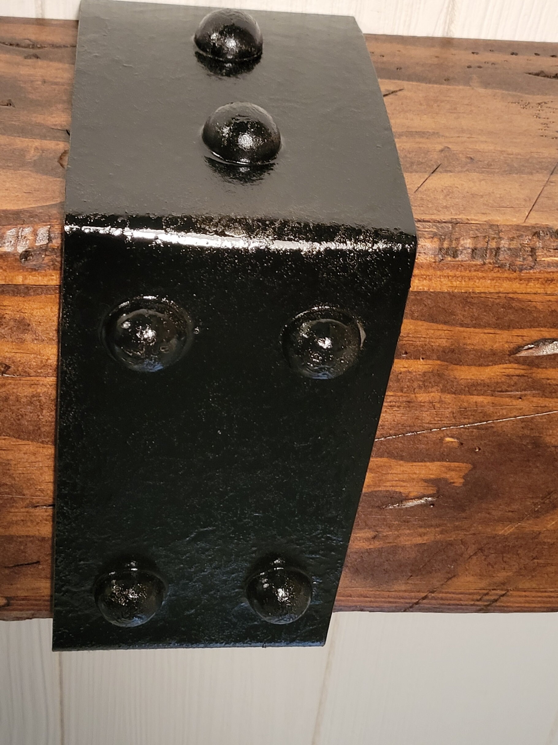 4 In. Faux TEXTURED JET BLACK Ceiling Beam Brackets With Artificial ...