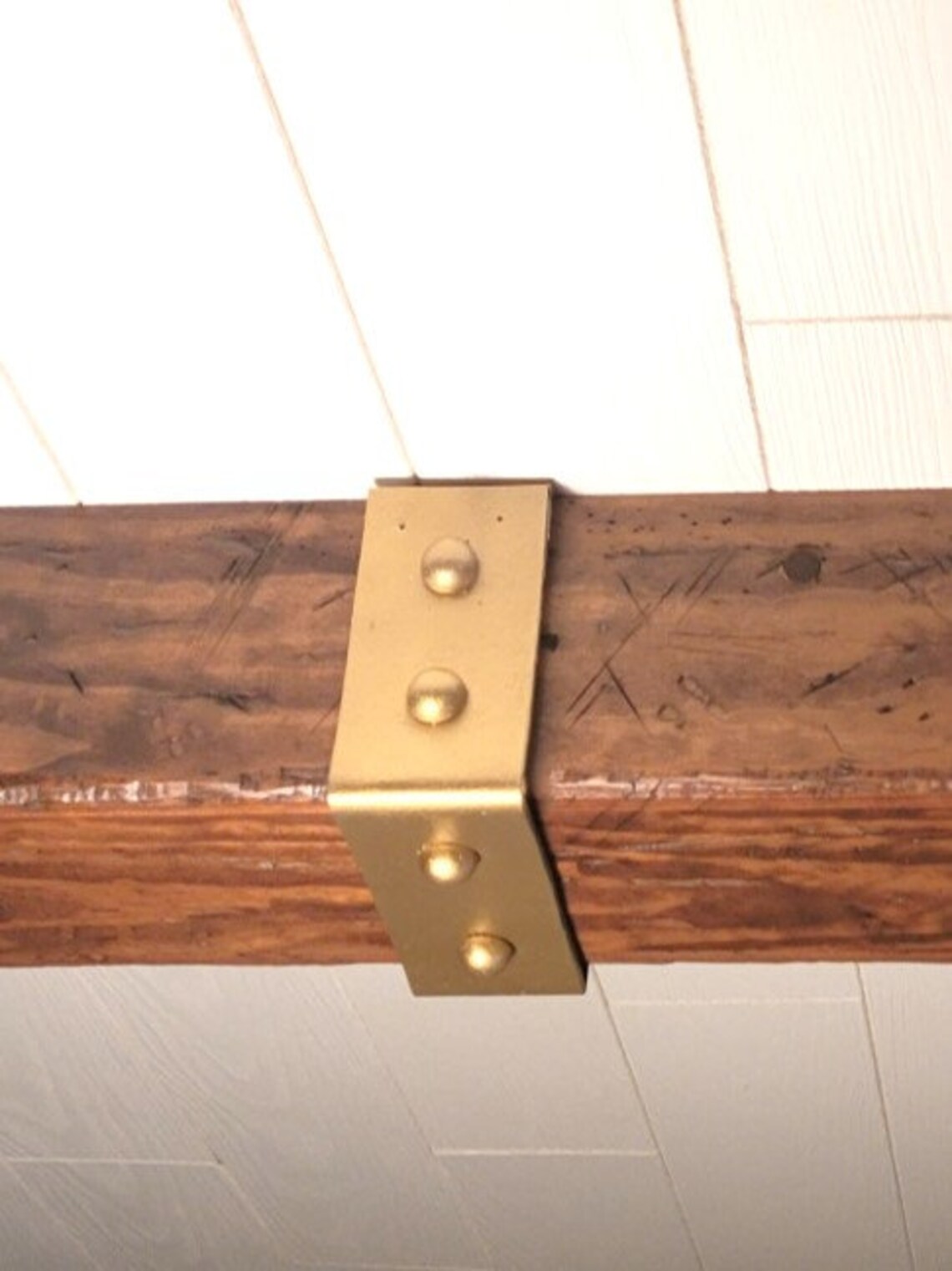 3 In. Faux TEXTURED GOLD LEAF Ceiling Beam Bracket With Artificial ...