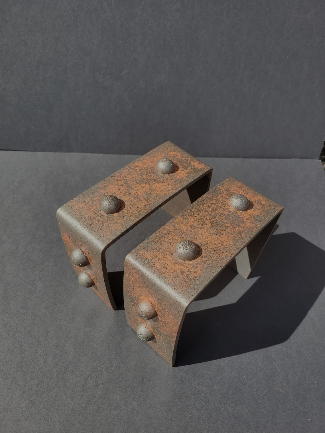 3 in Faux TEXTURED RUSTED STEEL Ceiling Beam Brackets With Artificial ...