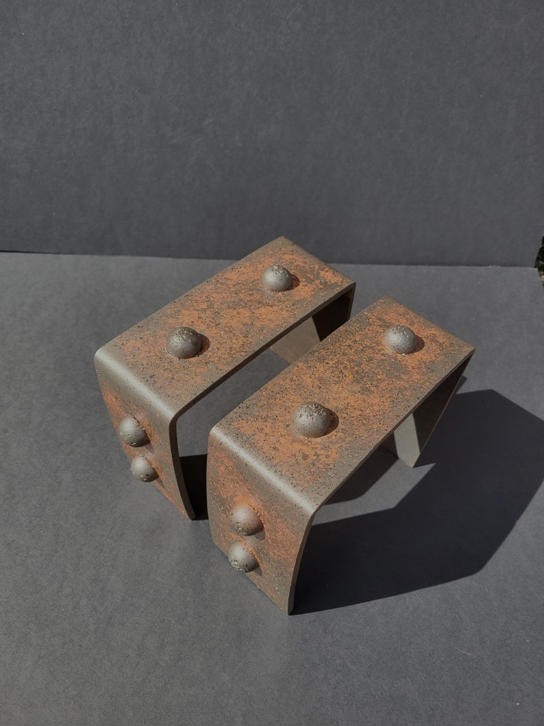 3 in Faux TEXTURED RUSTED STEEL Ceiling Beam Brackets With Artificial ...