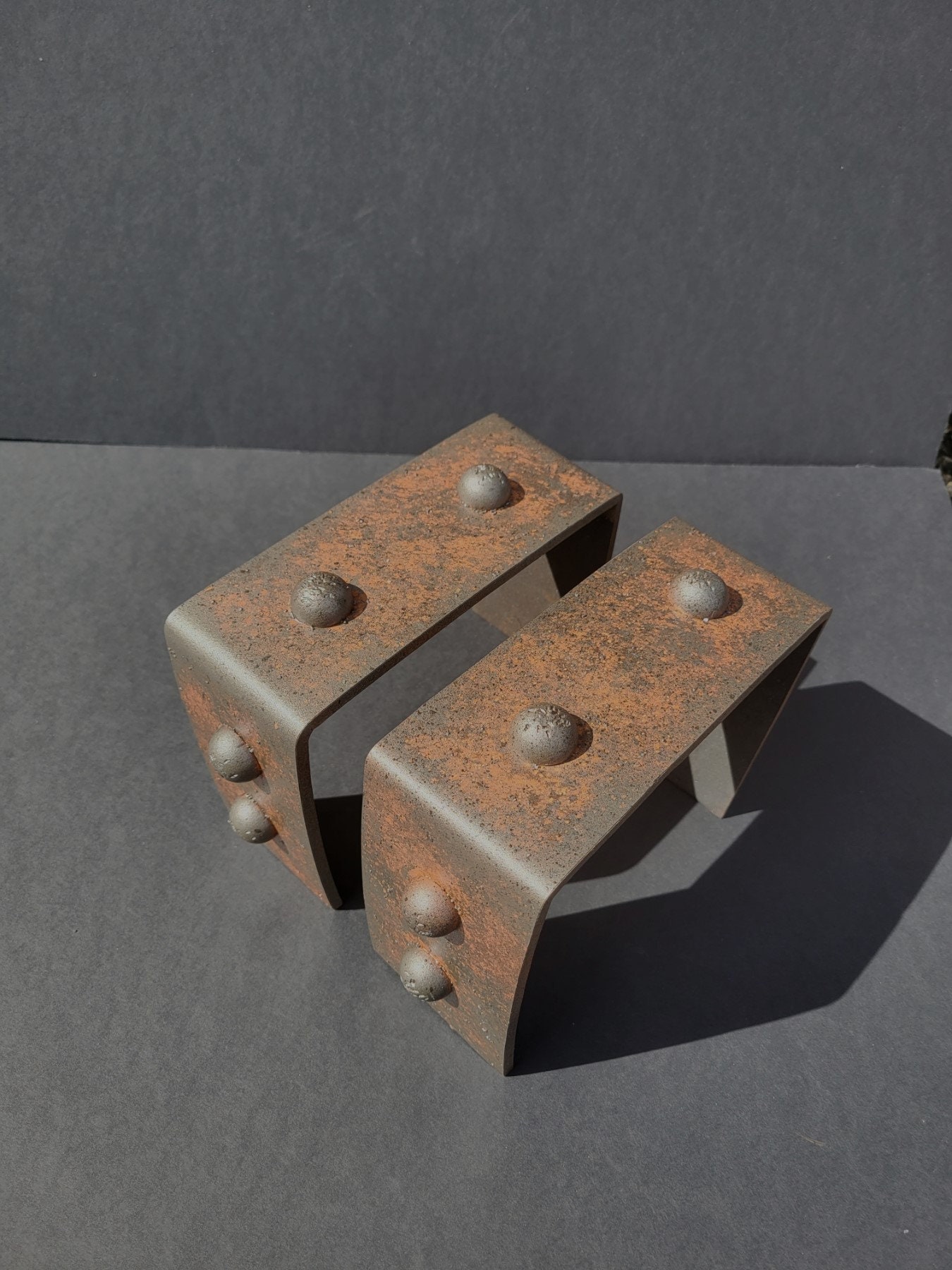 3 in Faux TEXTURED RUSTED STEEL Ceiling Beam Brackets With Artificial ...