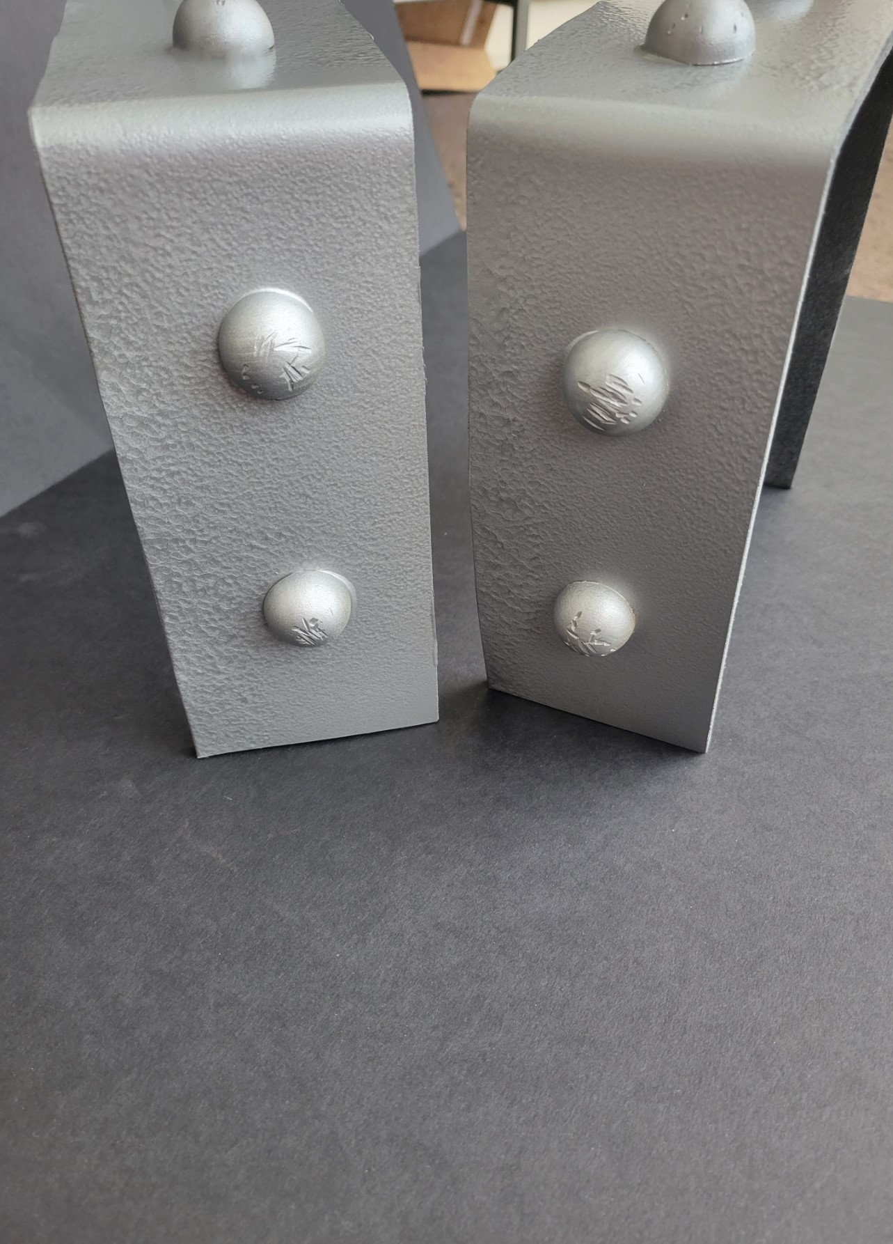 3 In. Faux HAMMERED SILVER Beam Bracket With Artificial Carriage Bolts ...