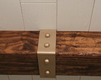 4 In. Faux TEXTURED JET BLACK Ceiling Beam Brackets With Artificial ...