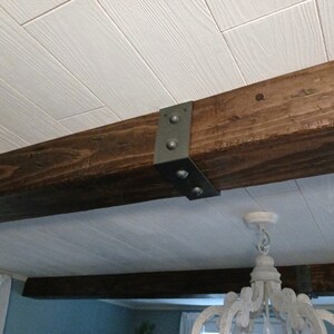 3 Inch Faux HAMMERED BLACK STEEL Ceiling Beam Brackets With Artificial ...