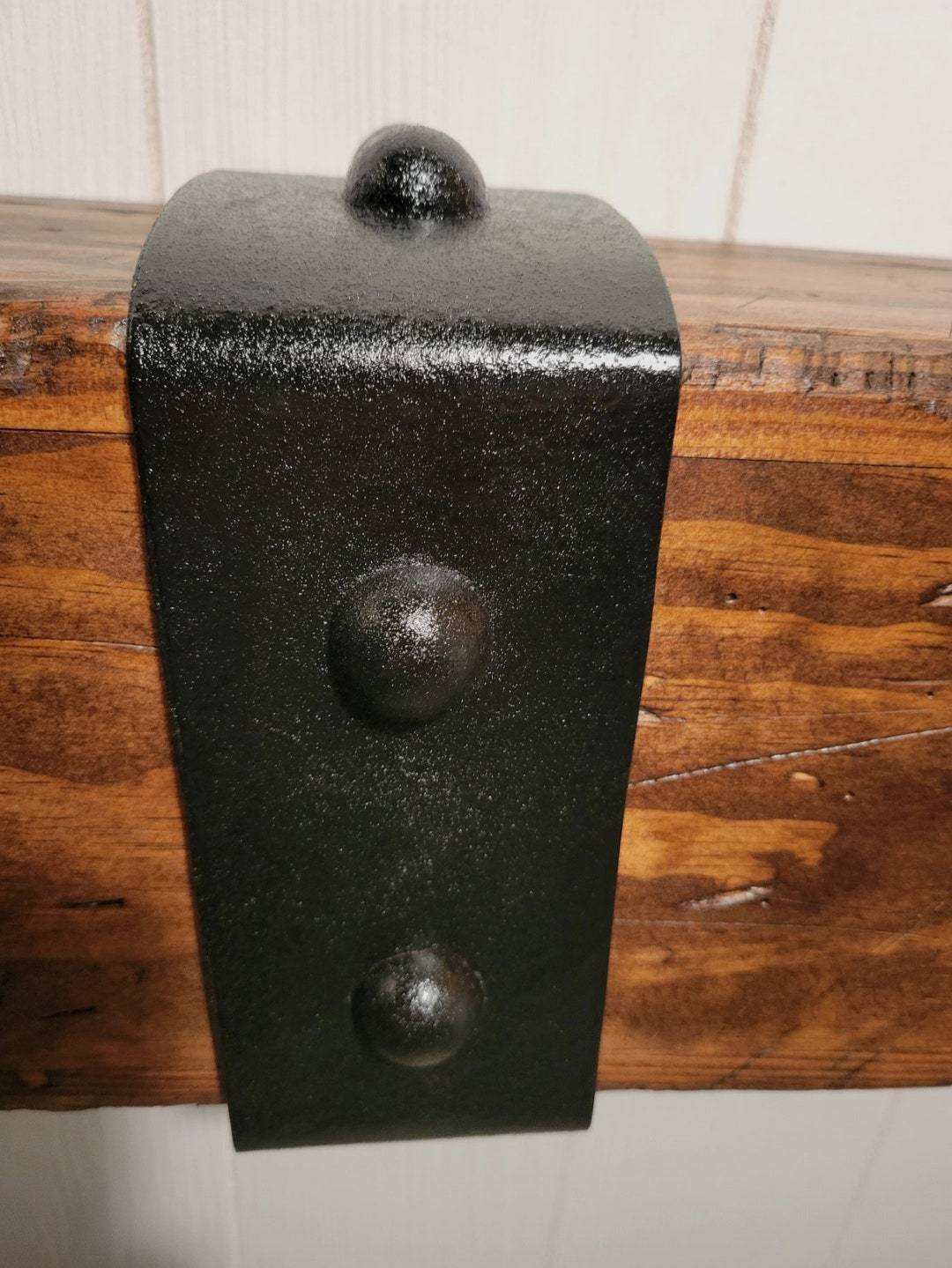 3 In. Faux TEXTURED JET BLACK Ceiling Beam Brackets With Artificial ...