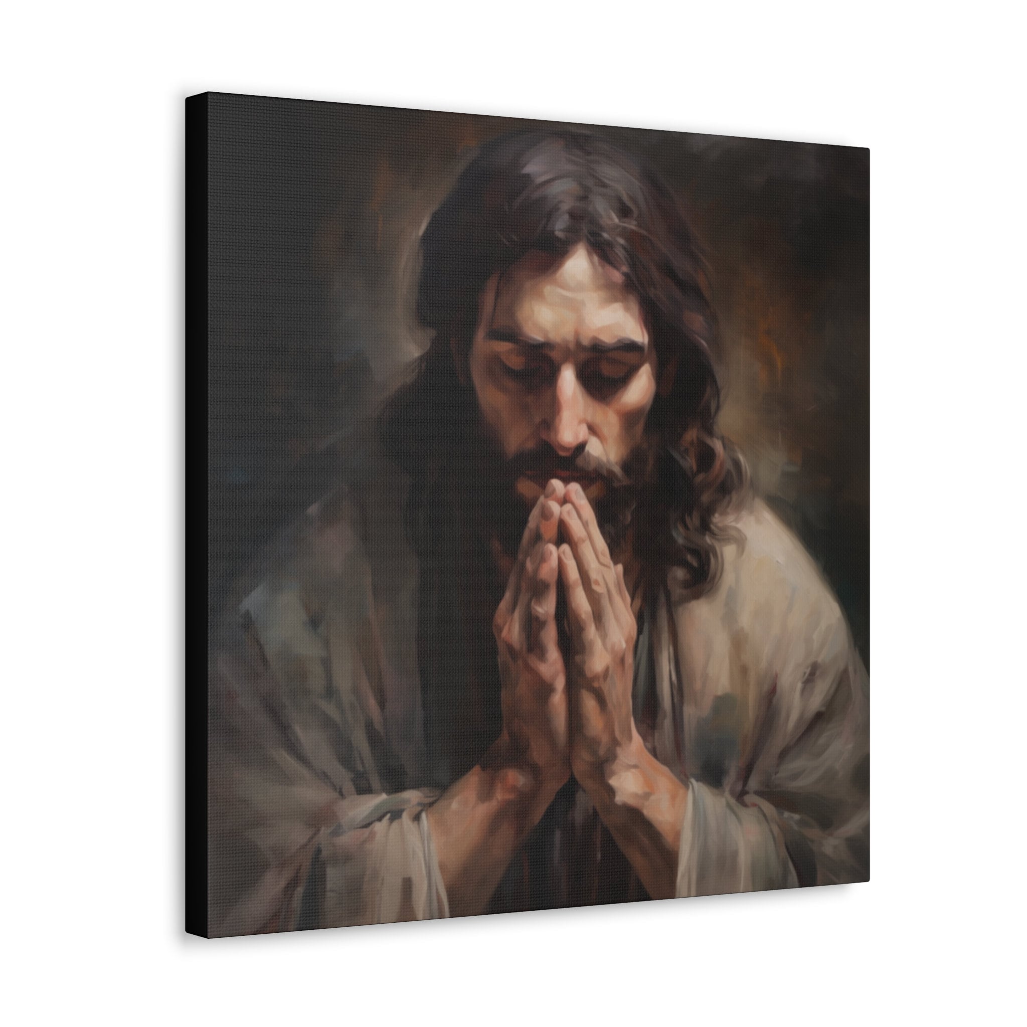 Jesus Praying Canvas Gallery Print Christian Prayer - Etsy
