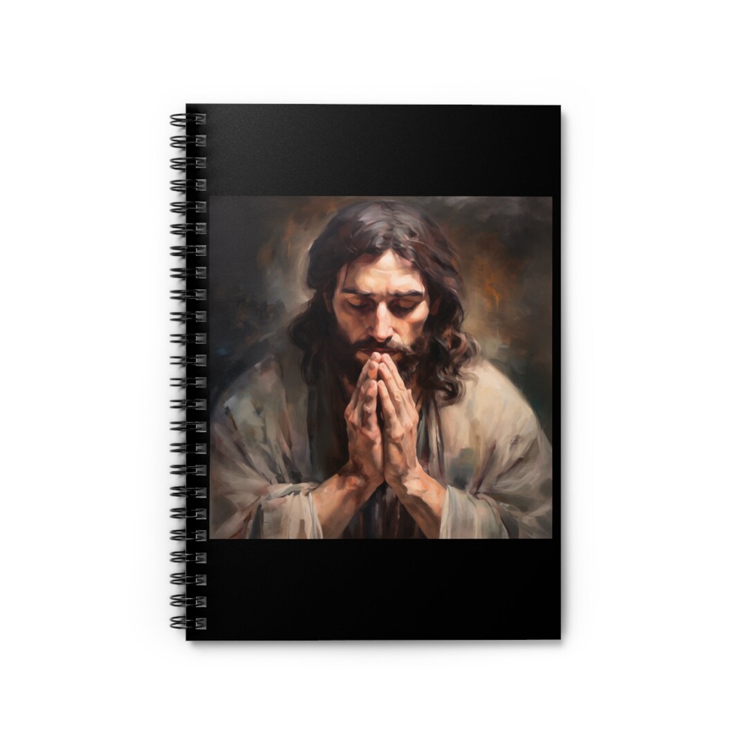 Jesus Praying With Hands Clasped in Prayer Spiral Notebook Ruled Line ...