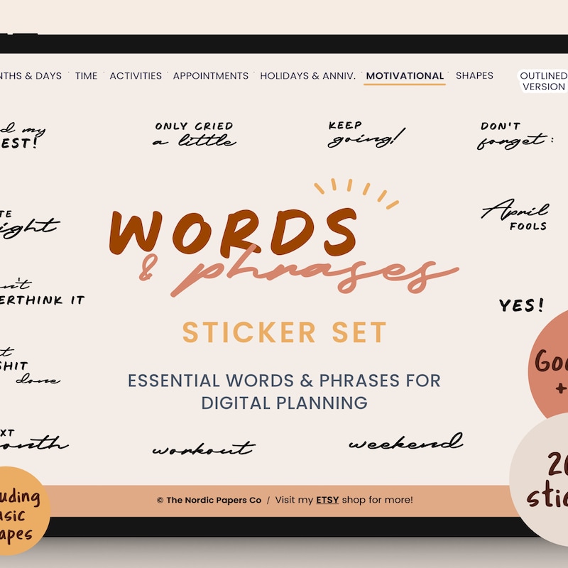 Stickers With Words - Etsy