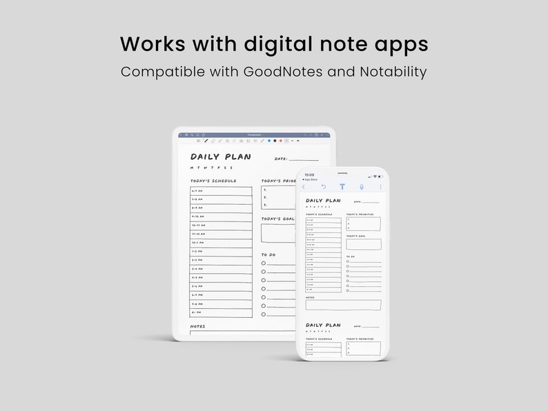 Minimalist Daily Planner Printable, 24 Hour Schedule (digital Download ...