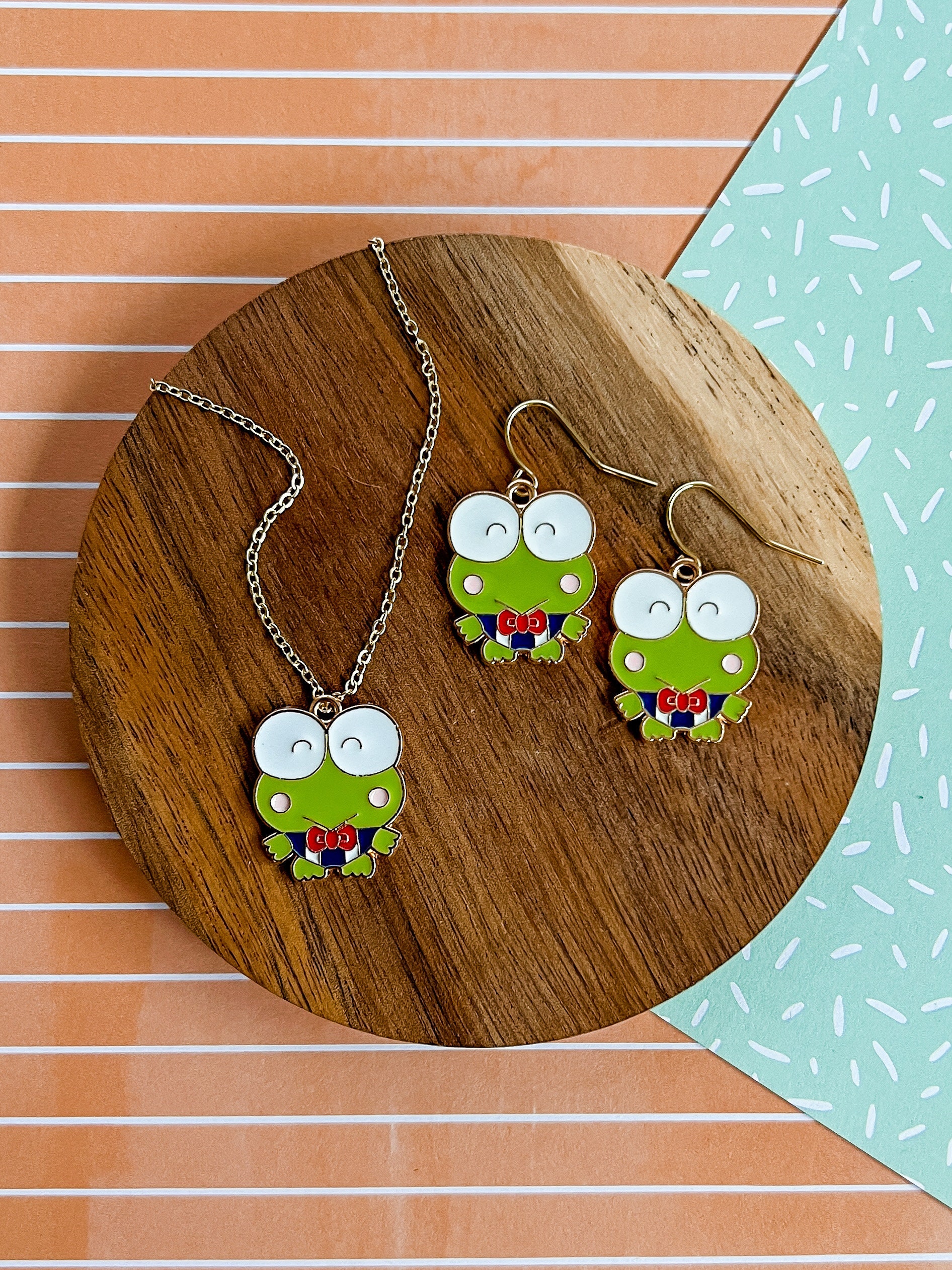 Hermit the Frog Set Frog Necklace Frog Earrings Frog Jewelry Kid ...