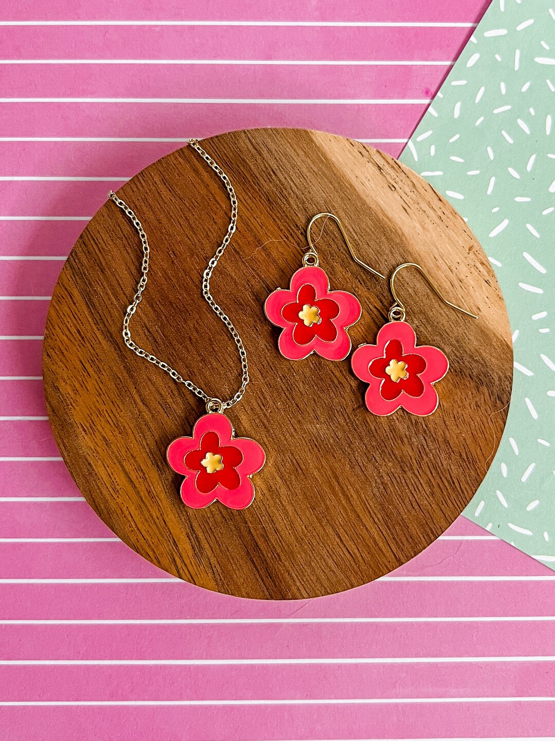 Fiona Flower Set Flower Necklace Flower Earrings Flower Jewelry Kid ...