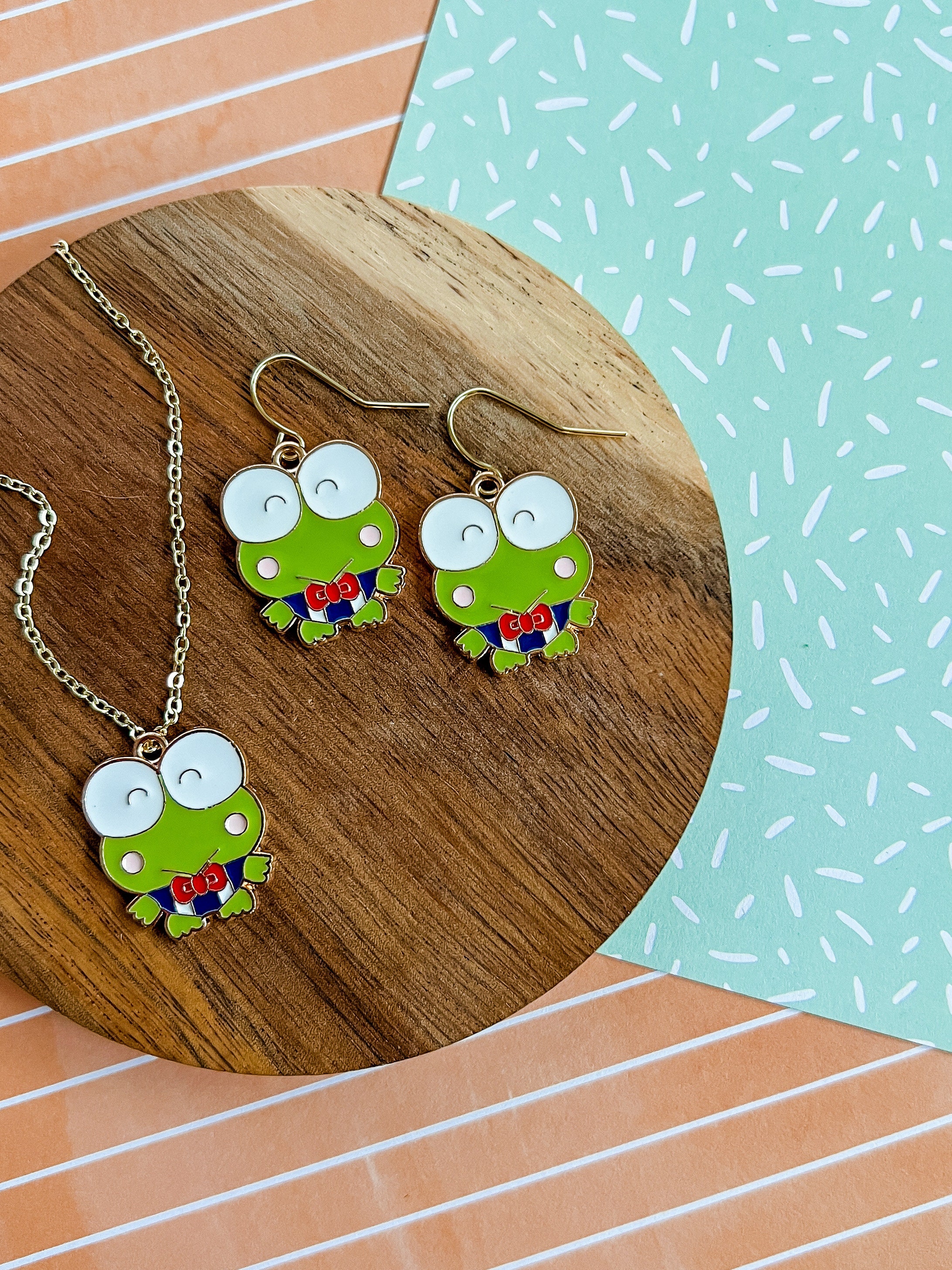 Hermit the Frog Set Frog Necklace Frog Earrings Frog Jewelry Kid ...