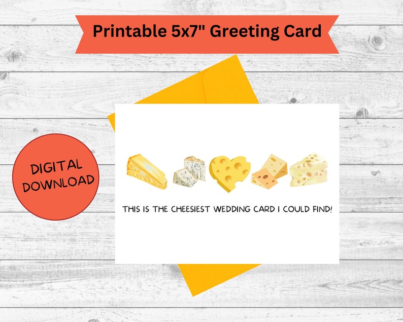 Funny Cheesy Wedding Card: Cheese Lover Gift (digital Download) - Etsy
