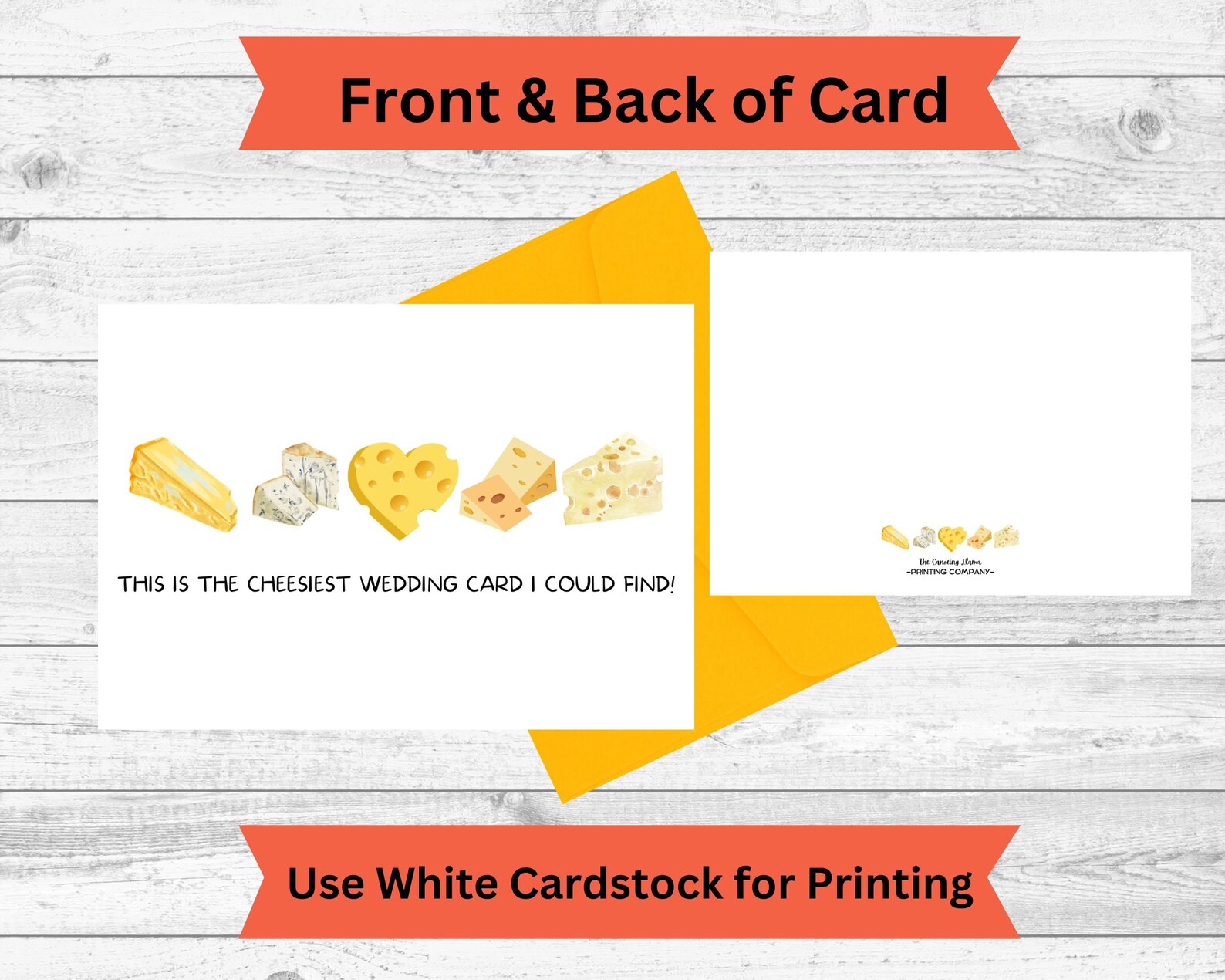 Funny Cheesy Wedding Card / Digital Download Print at Home / Cheesiest ...