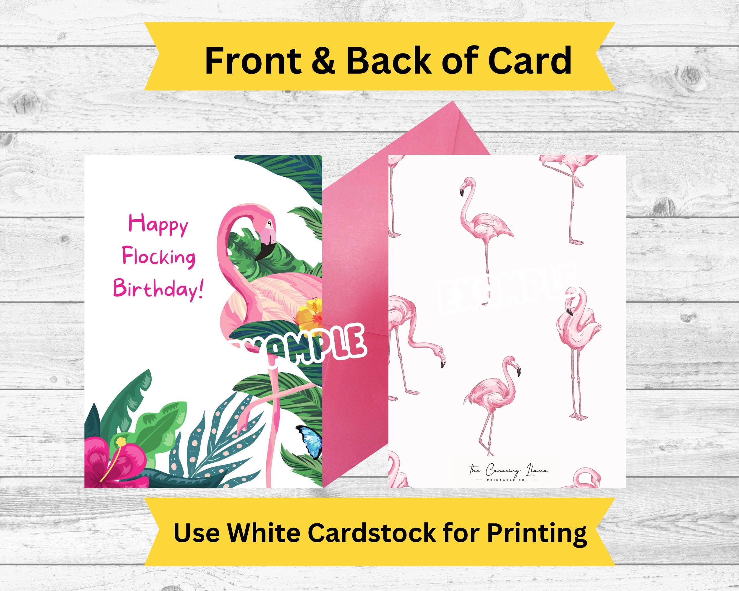 Flamingo Birthday Card: Printable Tropical Design (digital Download) - Etsy