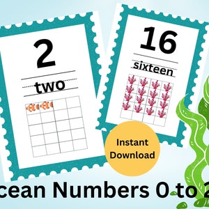 Printable UNDER the SEA Ocean Theme Number Posters 0-20 Classroom Decor ...