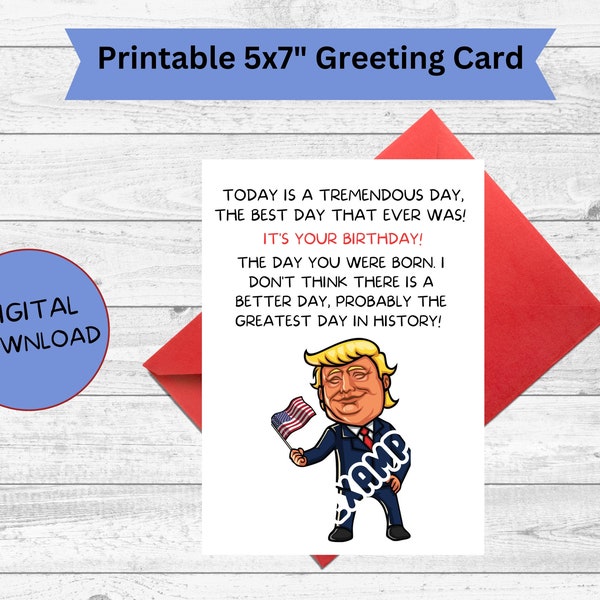Funny Trump Birthday Card Printable - Etsy