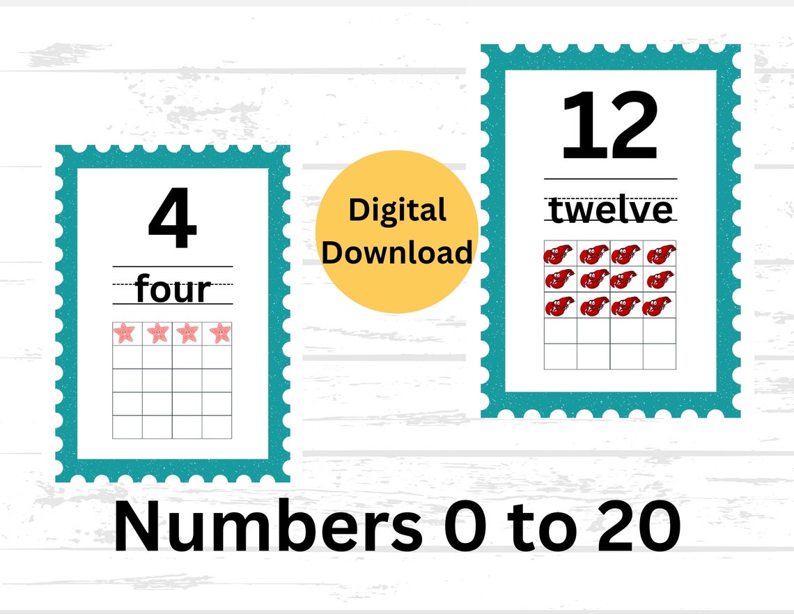 Printable UNDER the SEA Ocean Theme Number Posters 0-20 Classroom Decor ...