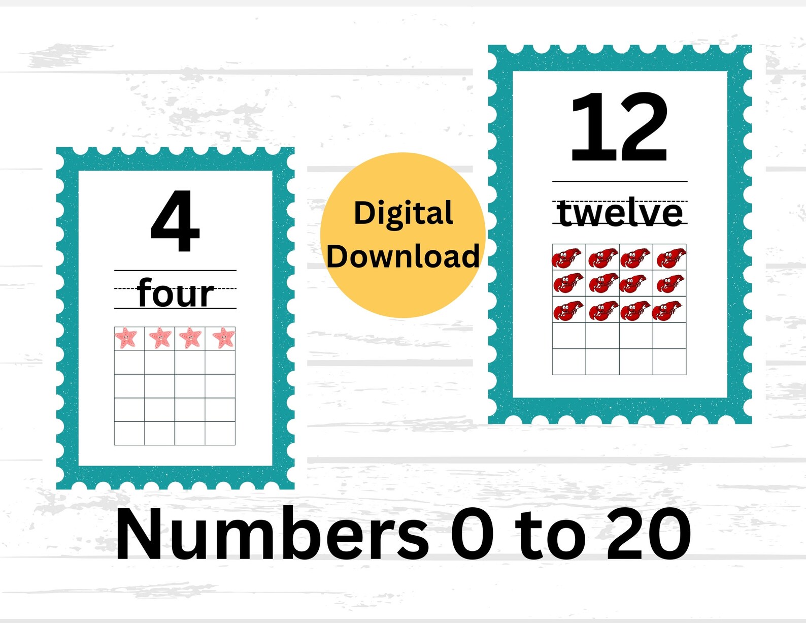 Printable UNDER the SEA Ocean Theme Number Posters 0-20 Classroom Decor ...