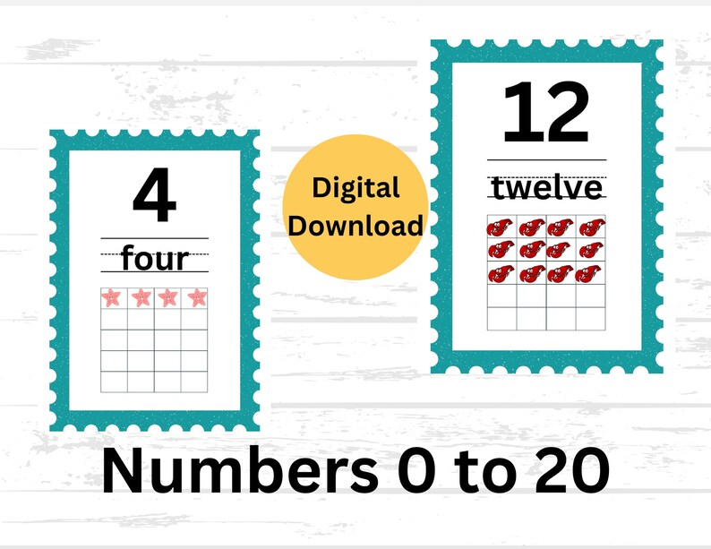 Printable UNDER the SEA Ocean Theme Number Posters 0-20 Classroom Decor ...