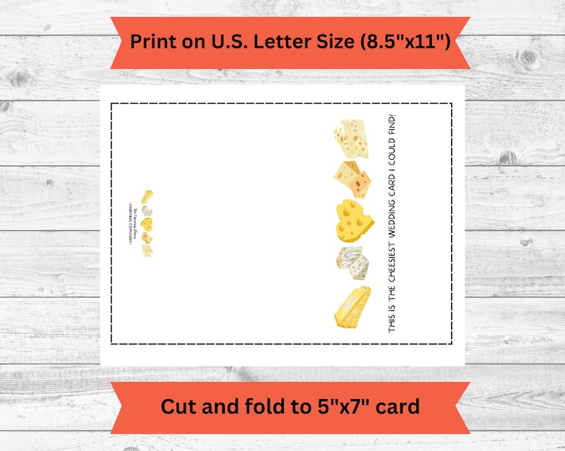 Funny Cheesy Wedding Card: Cheese Lover Gift (digital Download) - Etsy