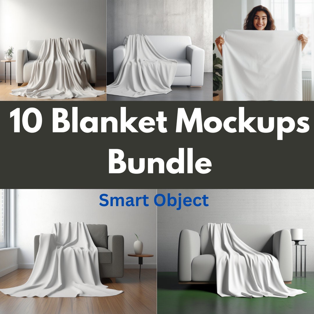 Blanket Mockup Bundle Png, Mockup Png, Blanket Png, White Blanket Mock ...