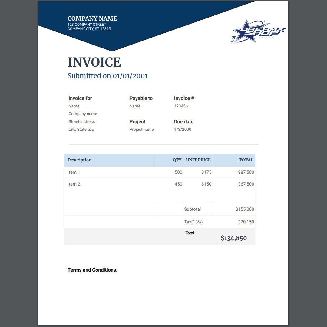 Invoice Template, Invoice Template for Small Business, Invoice Template ...