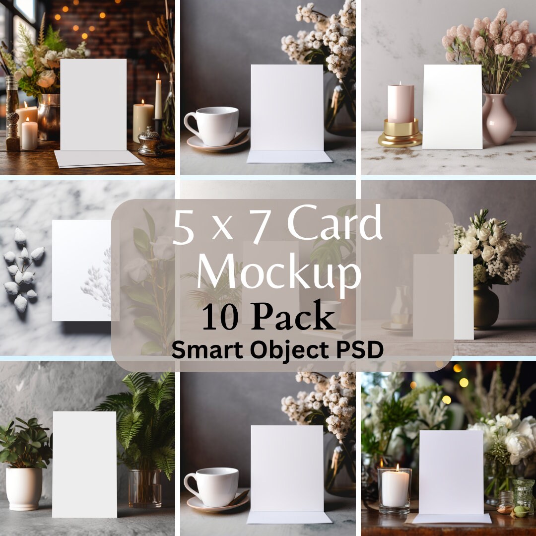 10 Greeting Card Mockups Mock up Bundle Modern Mock up Photograph ...