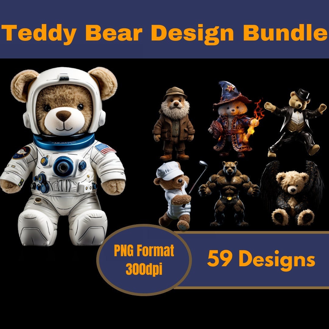 59 Bear T-shirt Designs Bundle, Bear Streetwear Design, T-shirt Design ...