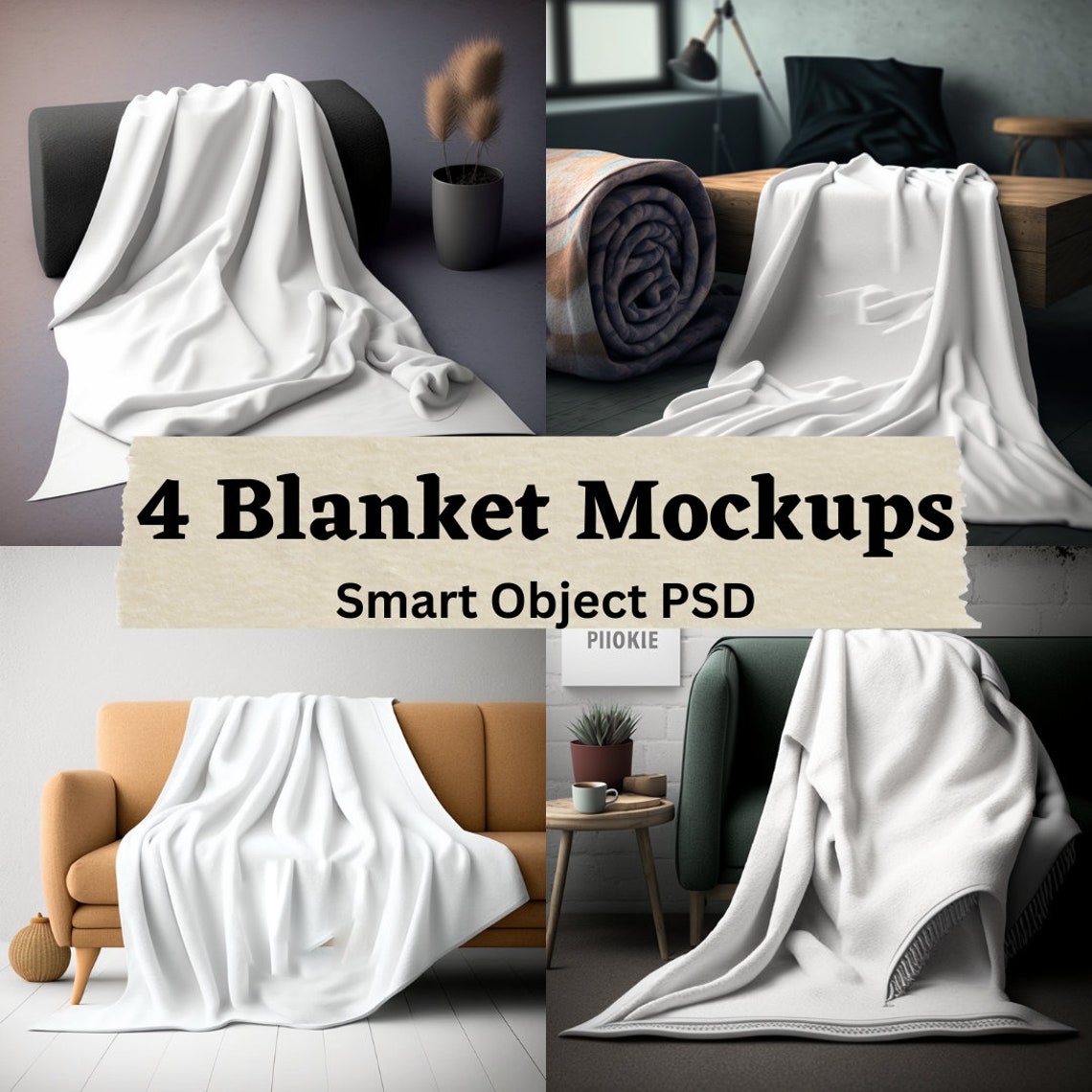Blanket Mockup Bundle Png, Mockup Png, Blanket Png, White Blanket Mock ...