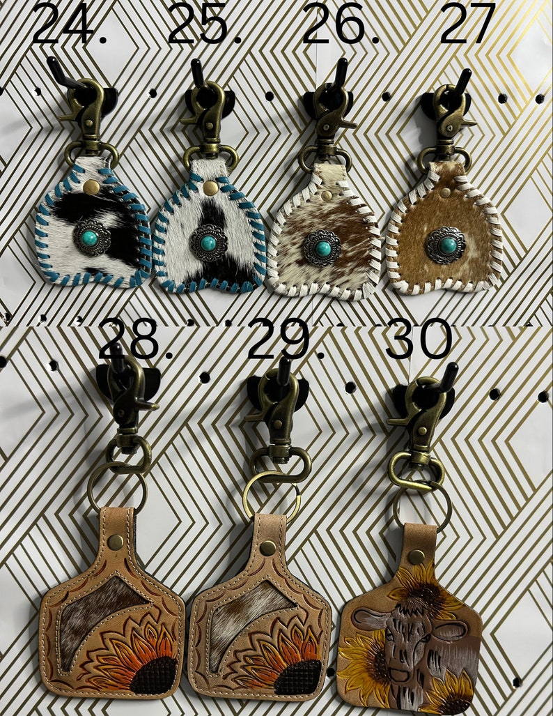 Western Hand Tooled & Cowhide Key Chain, Key Fobs and Wristlets ...