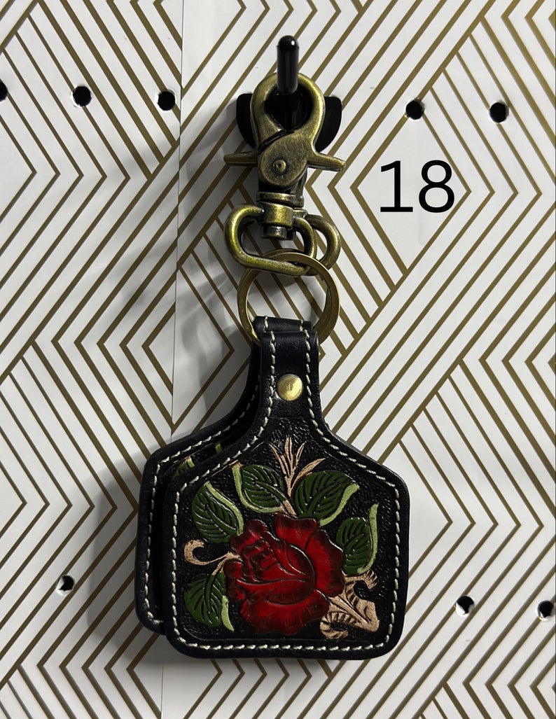 Western Hand Tooled & Cowhide Key Chain, Key Fobs and Wristlets ...