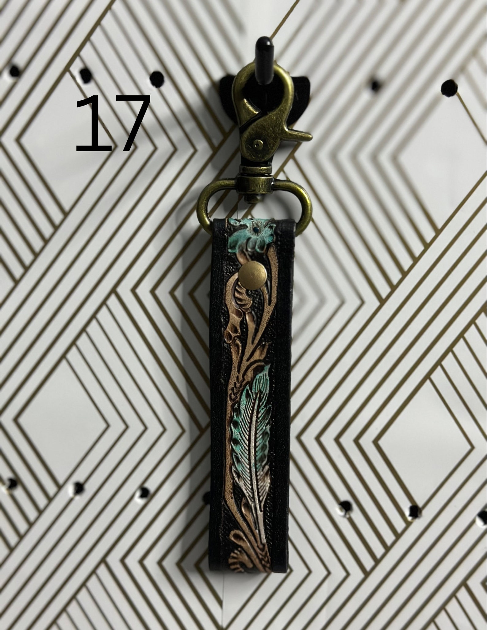 Western Hand Tooled & Cowhide Key Chain, Key Fobs and Wristlets ...