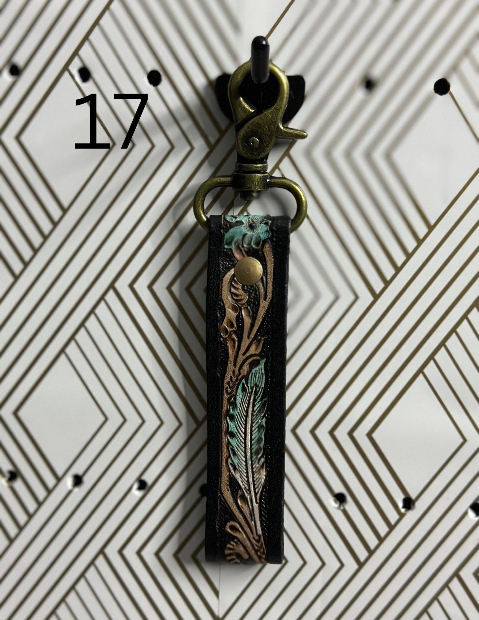 Western Hand Tooled & Cowhide Key Chain, Key Fobs and Wristlets ...