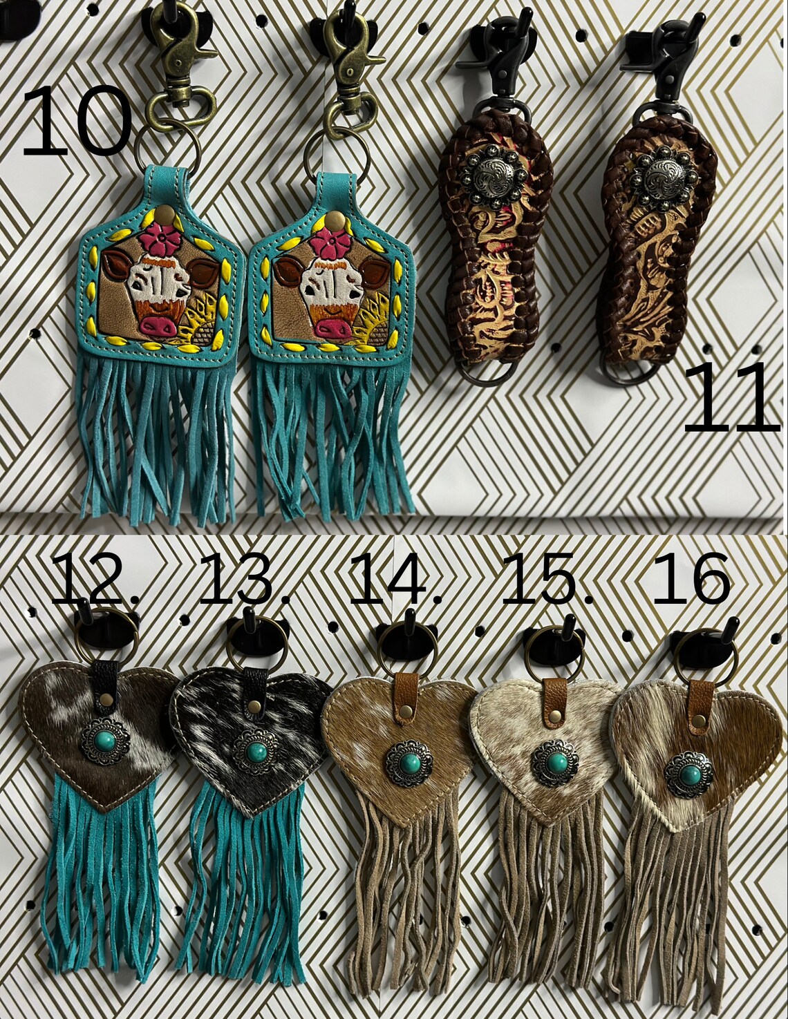 Western Hand Tooled & Cowhide Key Chain, Key Fobs and Wristlets ...