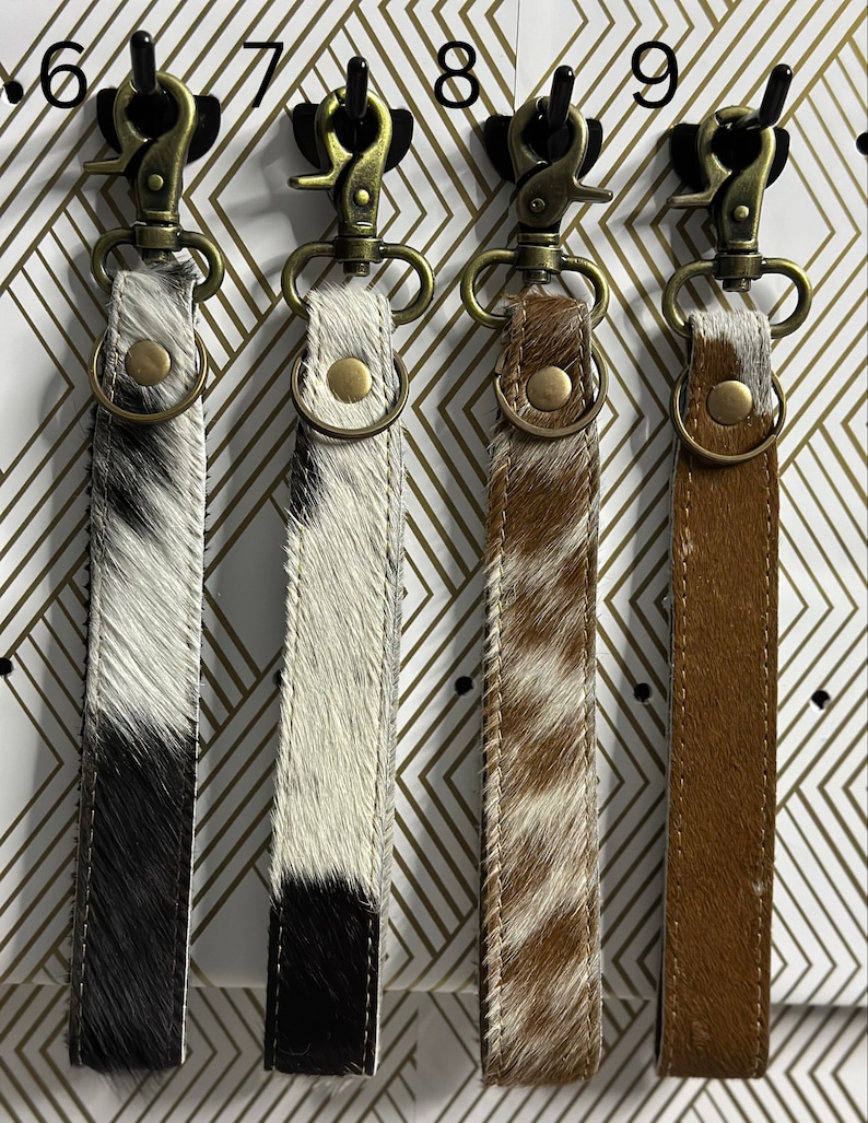 Western Hand Tooled & Cowhide Key Chain, Key Fobs and Wristlets ...