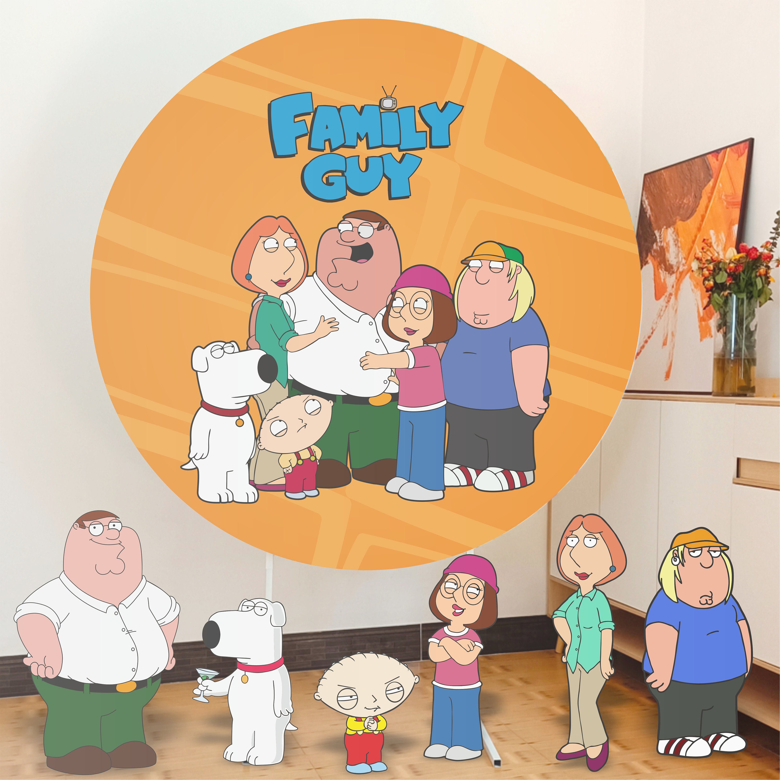 Family Guy Party Pack, Stewie, Peter, Lois, Brain, Meg, Backdrop ...
