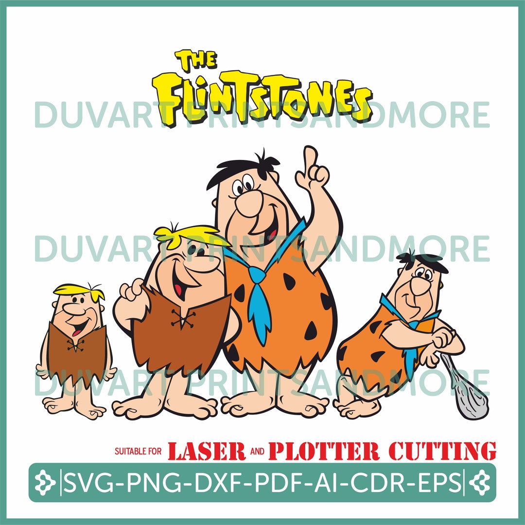 Flintstones Fred and Barney Vector, Bundle, Clipart, Layered Digital ...