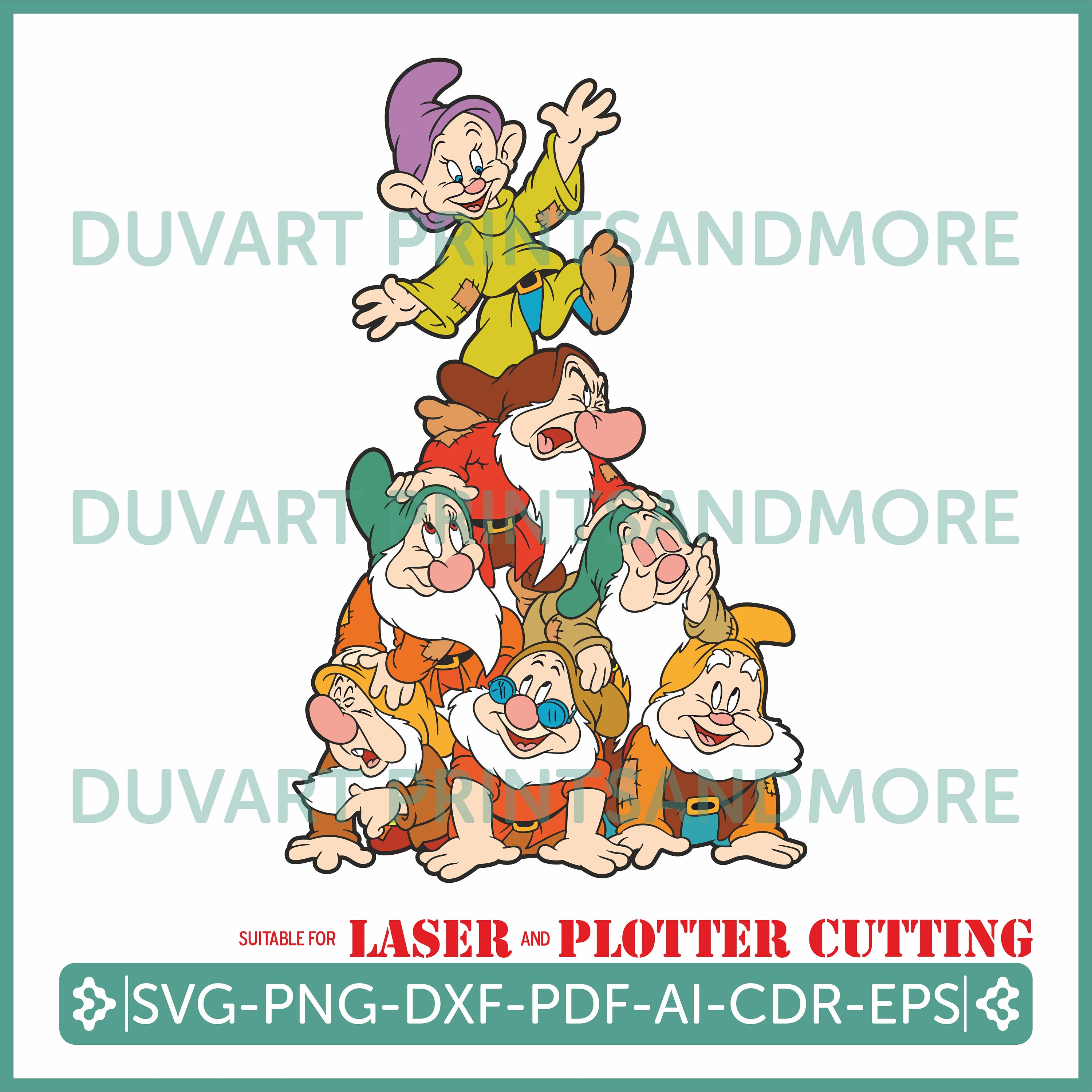 Seven Dwarfs Dwarf Tower Vector Snow White Bundle Clipart Layered