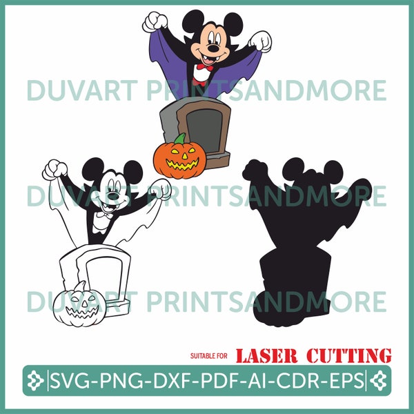 Mickey Mouse Vampire Svg - Etsy Australia