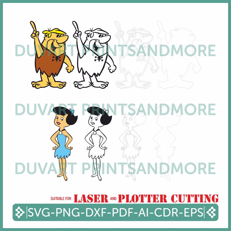 Flintstones Vector, Bundle, Clipart, Layered Digital File, Cricut ...