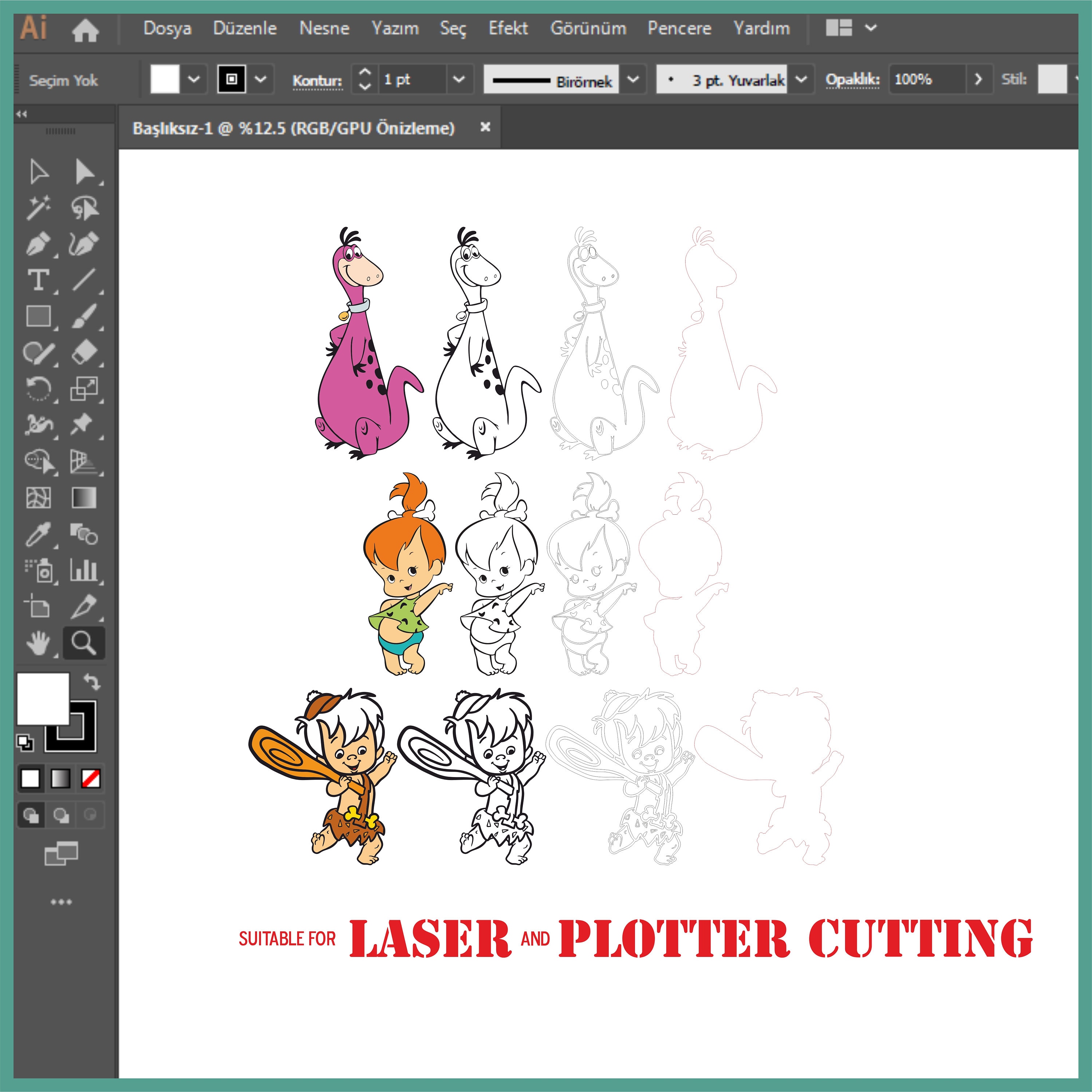 Flintstones Vector, Bundle, Clipart, Layered Digital File, Cricut ...