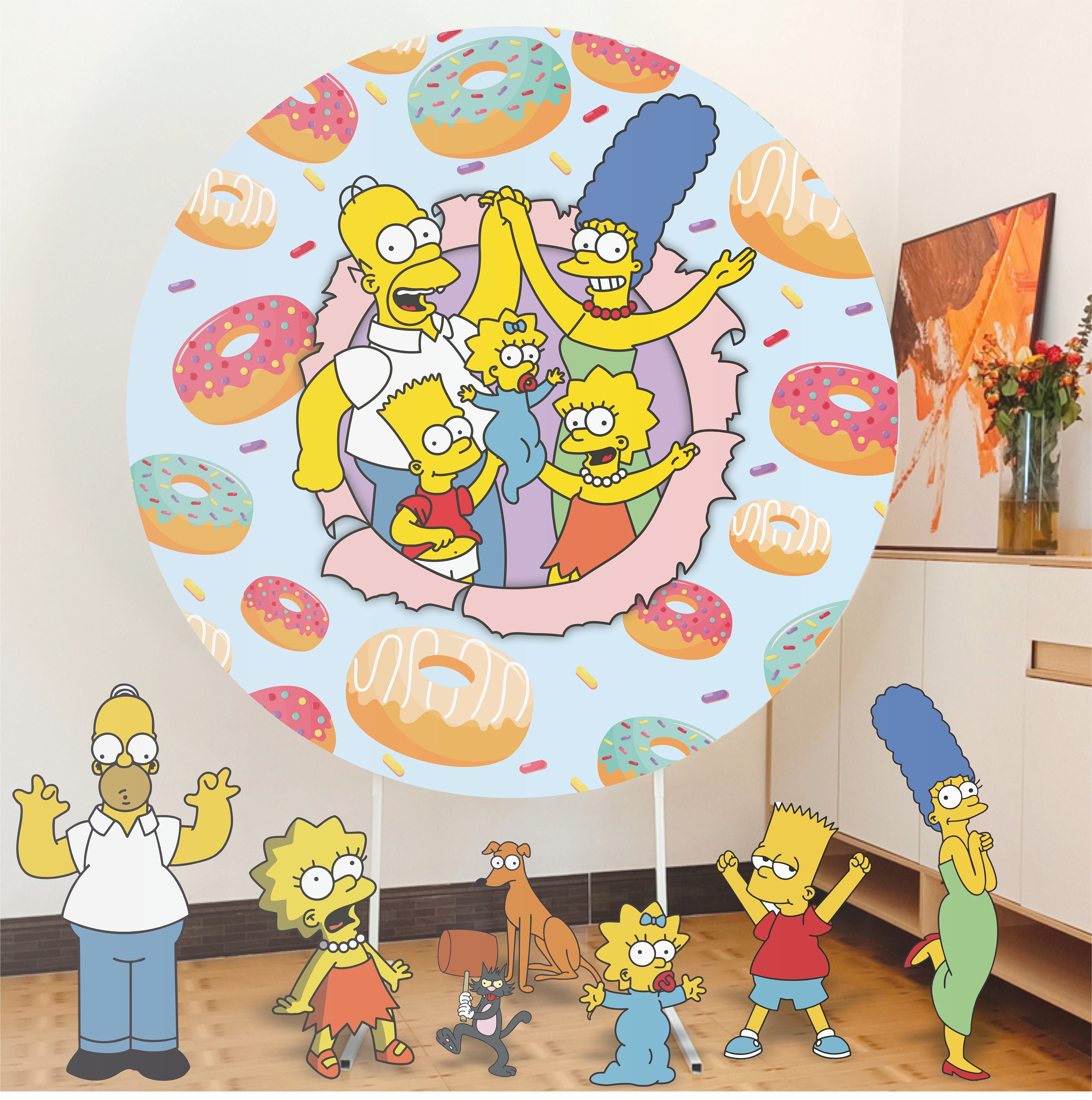 Simpsons Party Pack, Homer, Bart, Marge, Lisa, Maggie, Backdrop ...