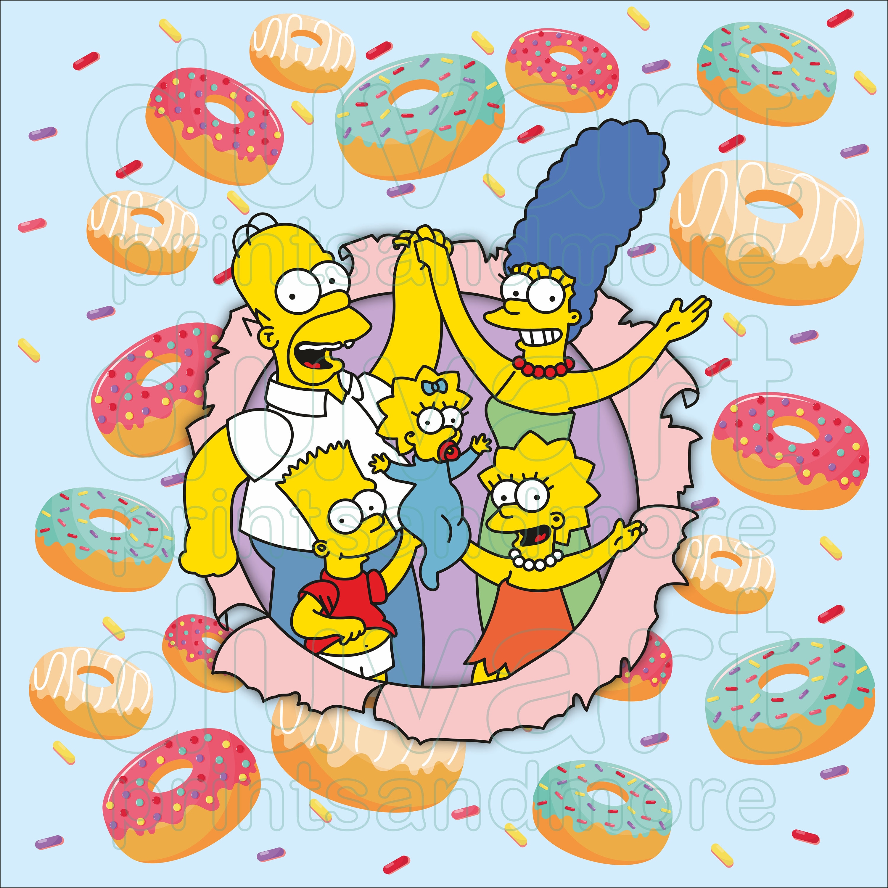 Simpsons Party Pack, Homer, Bart, Marge, Lisa, Maggie, Backdrop ...