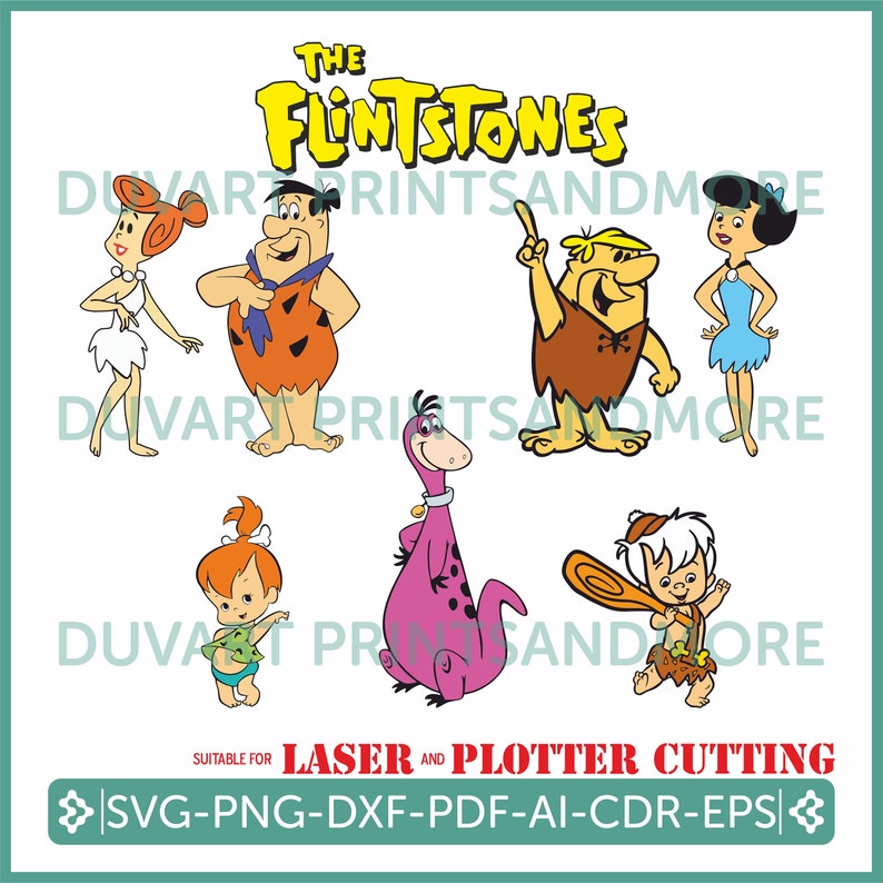 Flintstones Vector, Bundle, Clipart, Layered Digital File, Cricut ...