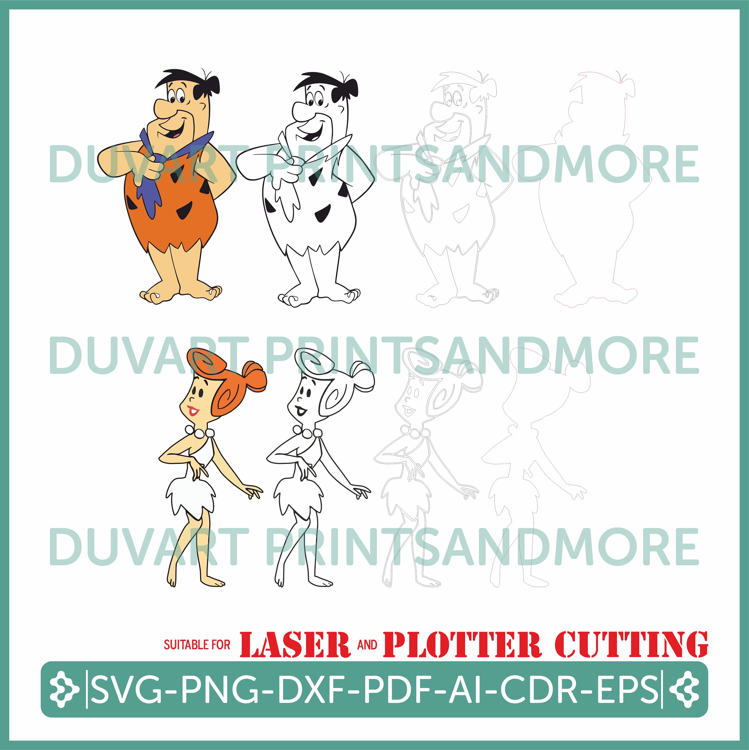 Flintstones Vector, Bundle, Clipart, Layered Digital File, Cricut ...