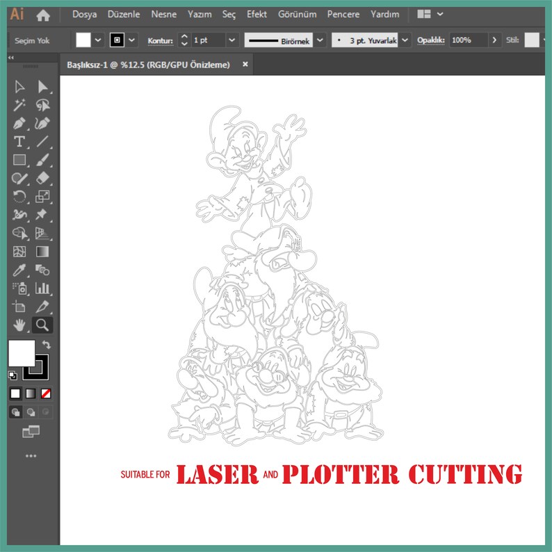 Seven Dwarfs Dwarf Tower Vector, Snow White Bundle Clipart Layered ...